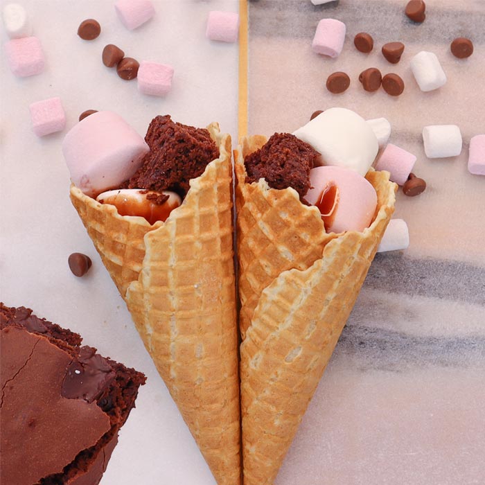 Chocolate Brownie Cone S mores Love Food Feed