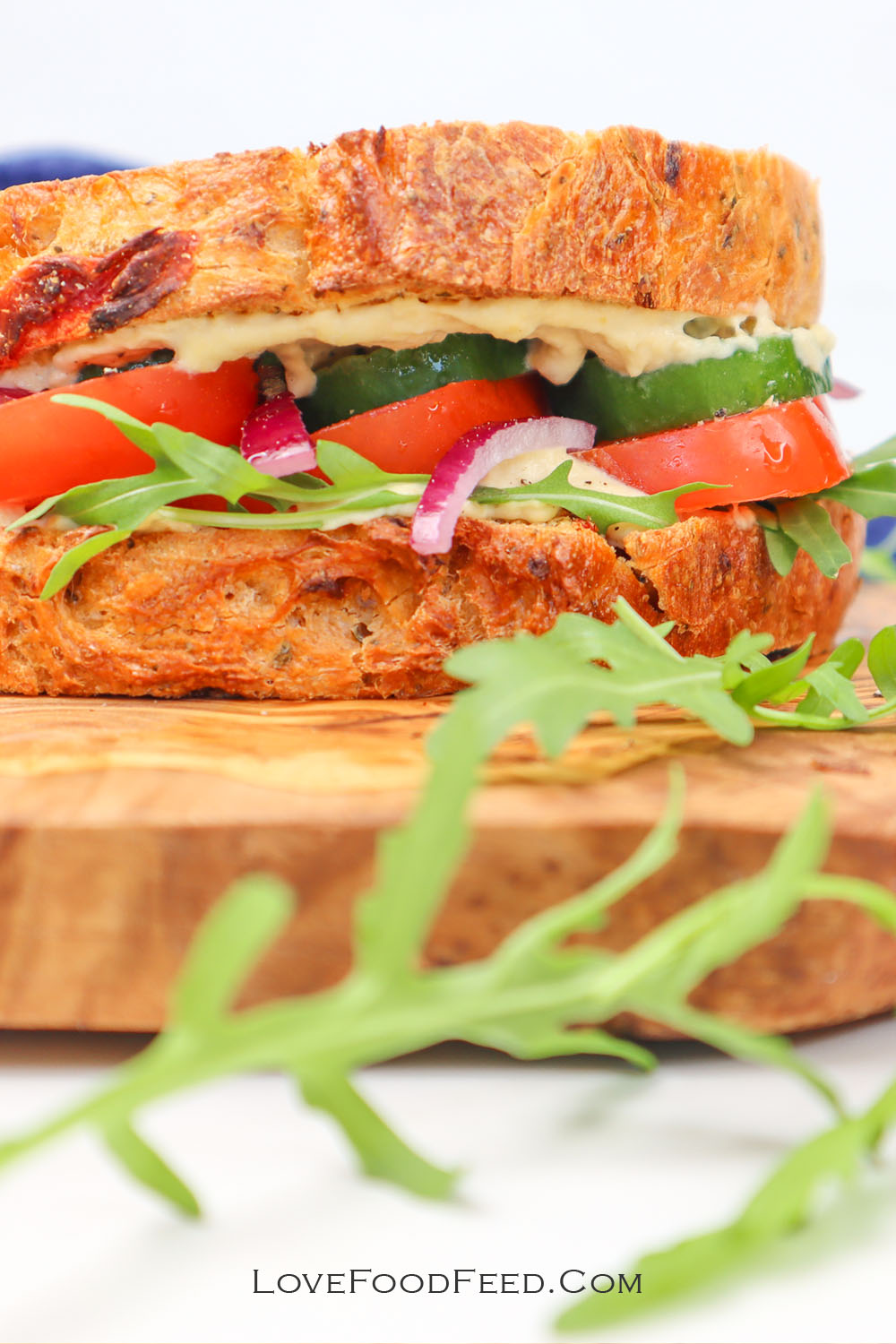 Hummus and salad Toasted Sandwich - The perfect lunch