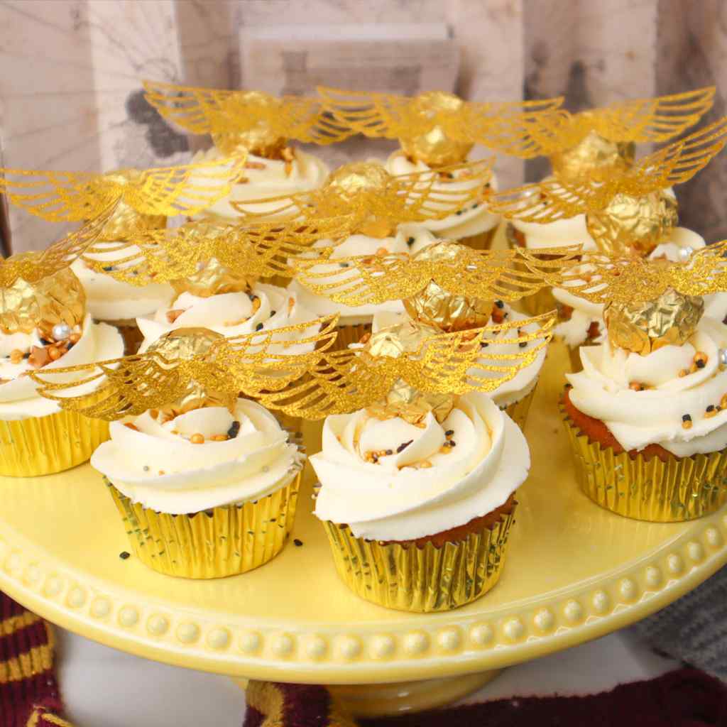 Goldener Schnatz Vanille Cupcakes - Harry Potter inspiriert