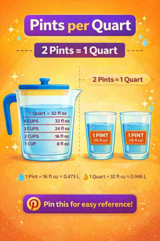 Pints Per Quart (US): Complete Guide + Conversion Calculator + Charts ...